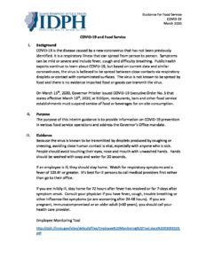 IDPH Food Service Guide | Will County Health Department