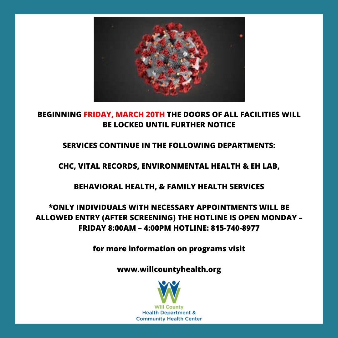 WCHD operations flyer | Will County Health Department
