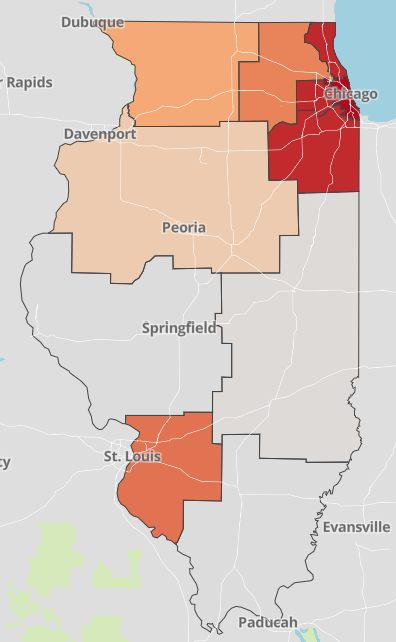 State ICU Utilization MAP | Will County Health Department